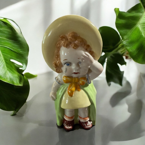 Accents | Vintage Ceramic Little Bo Peep Crying Girl Planter Japan ...